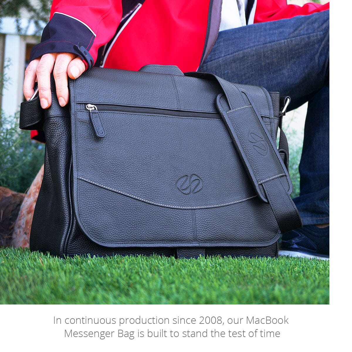 2026 Premium Leather MacBook Messenger Bag